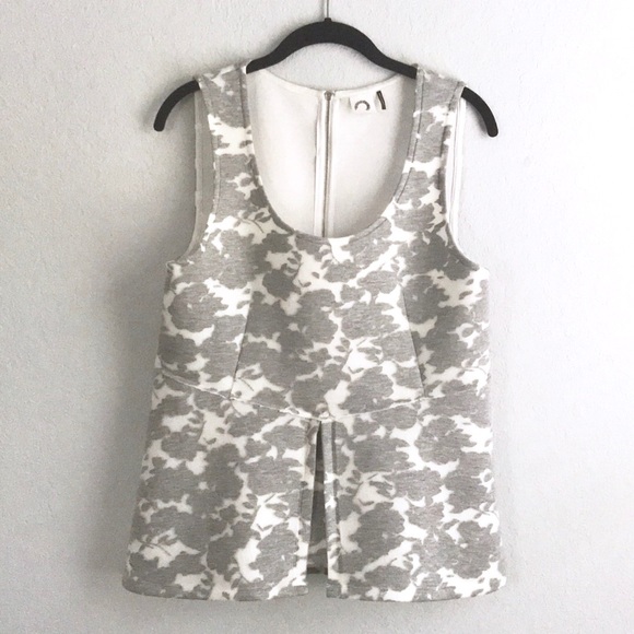 Anthropologie | Tops | Akemi Kin Gray Floral Peplum Top | Poshmark